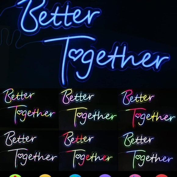 Aclorol | Party Supplies | Large Better Together Neon Sign For Wall ...